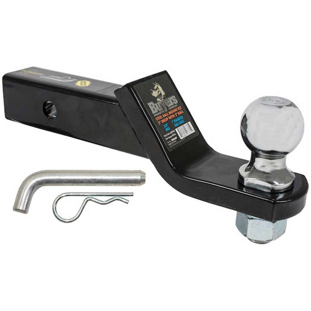 Buyers Products - 1803307 - 2In Blk Ball Mnt/2In Chrm Ball/Pin & Clip